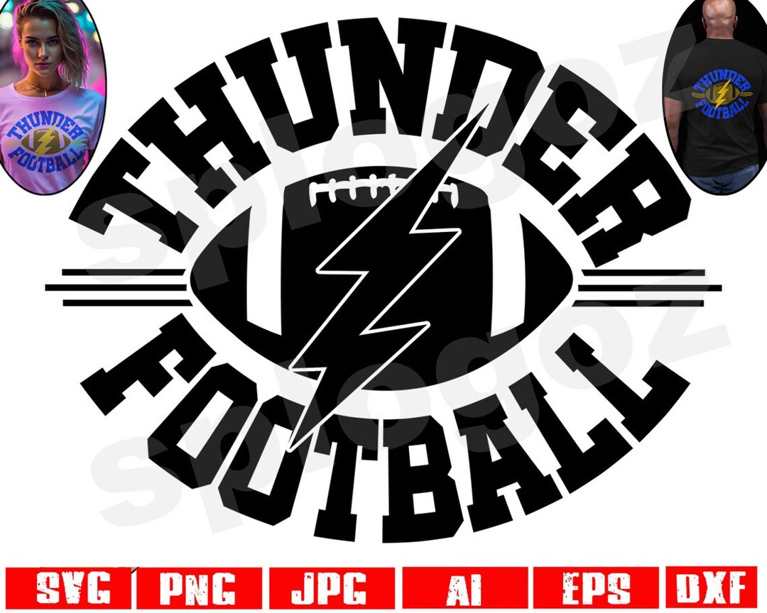 Thunder Football Svg Thunder Football Png Thunder Football Design Thunder Svg Thunder Mascot Svg ...