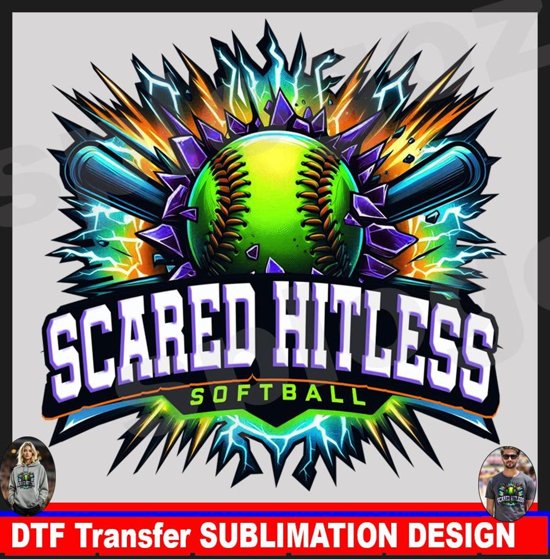 Funny Scared Hitless Softball Team Logo PNG Perfect for Co-ed Team ...