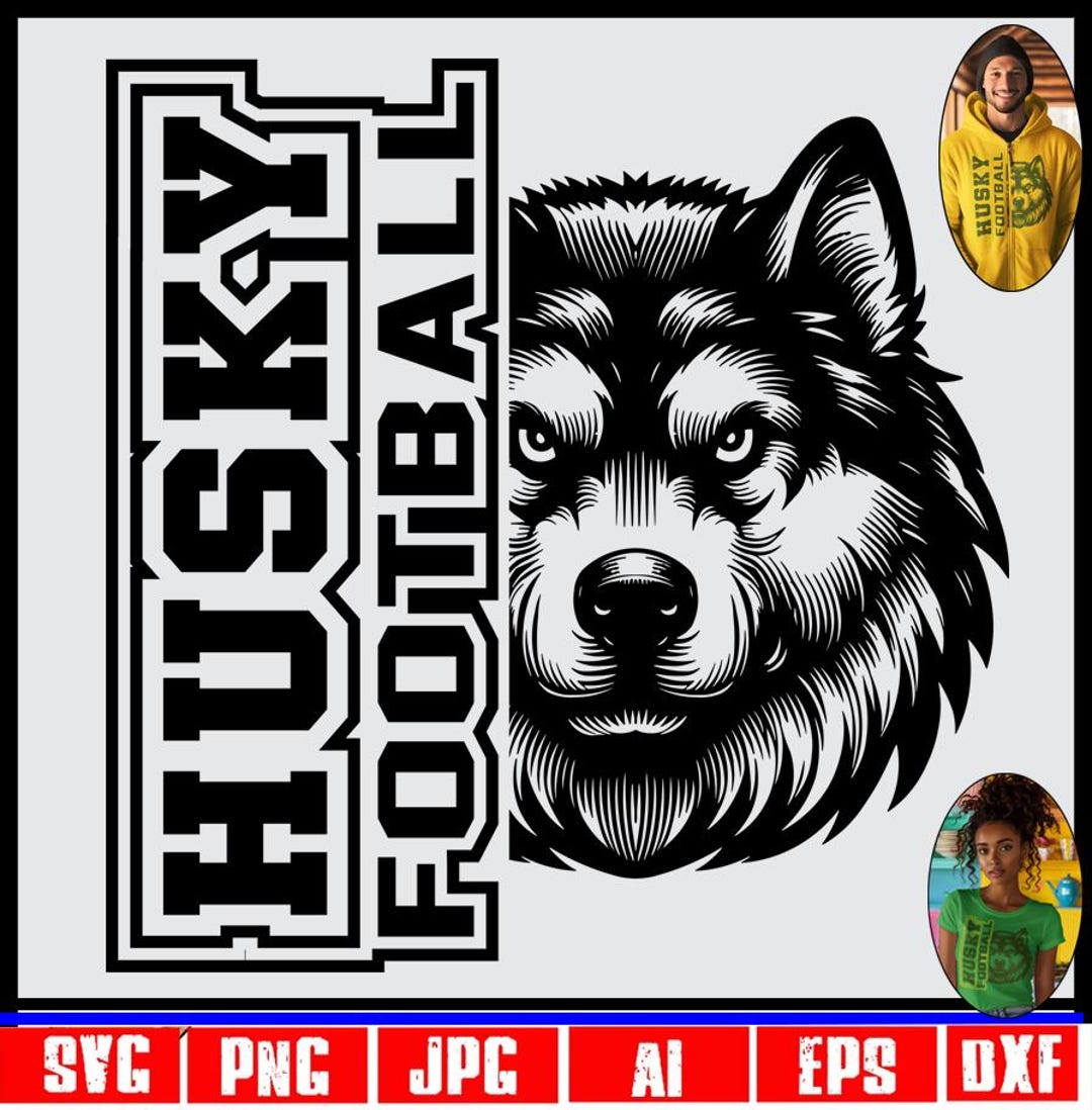 Huskies Football Svg Husky Football Svg Huskies Football Png Husky ...