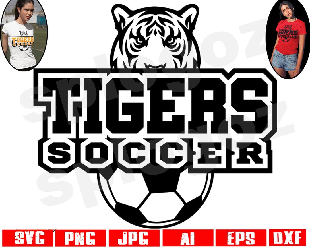 Tigers Soccer SVG Cut File for Cricut Design Tiger Mascot PNG for ...