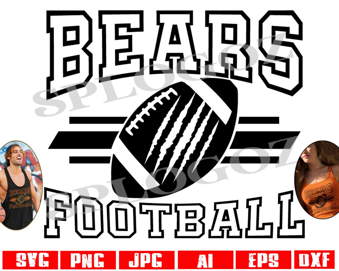Bears Football Svg, Bear Football Svg, Bears Svg, Bear Svg, Sports ...