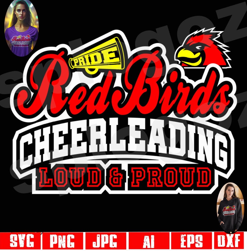 Redbirds Cheerleading Svg, Redbirds Cheer Svg, Red Birds Cheerleading ...