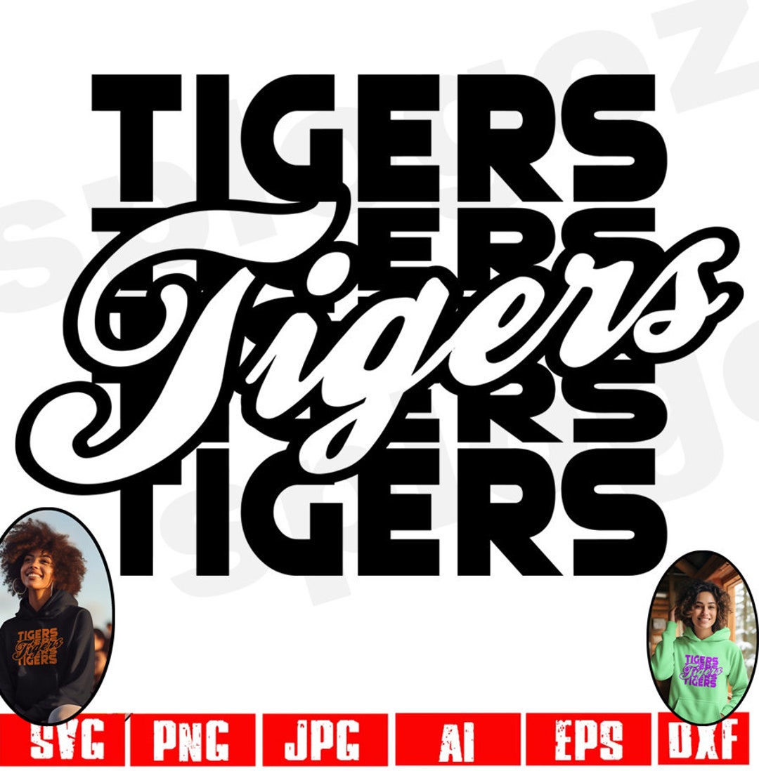 Tigers Mascot Svg Retro Tigers Svg Tigers Svg Tiger Svg Tigers School Spirit Svg Tiger File ...