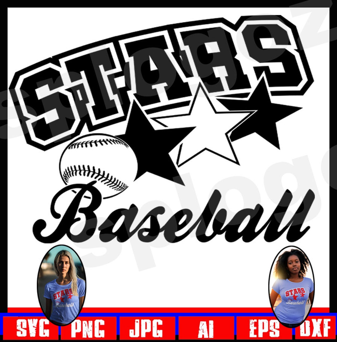 Stars Baseball Svg Stars Mascot Png School Spirit Svg Stars Baseball ...