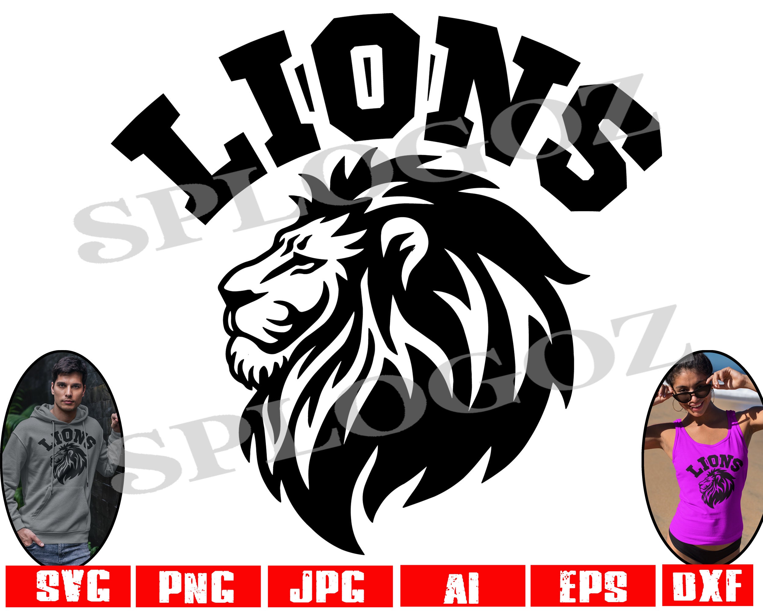 Lions Svg Lion Svg Lions Logo Svg Lion Mascot Svg Lions - Etsy