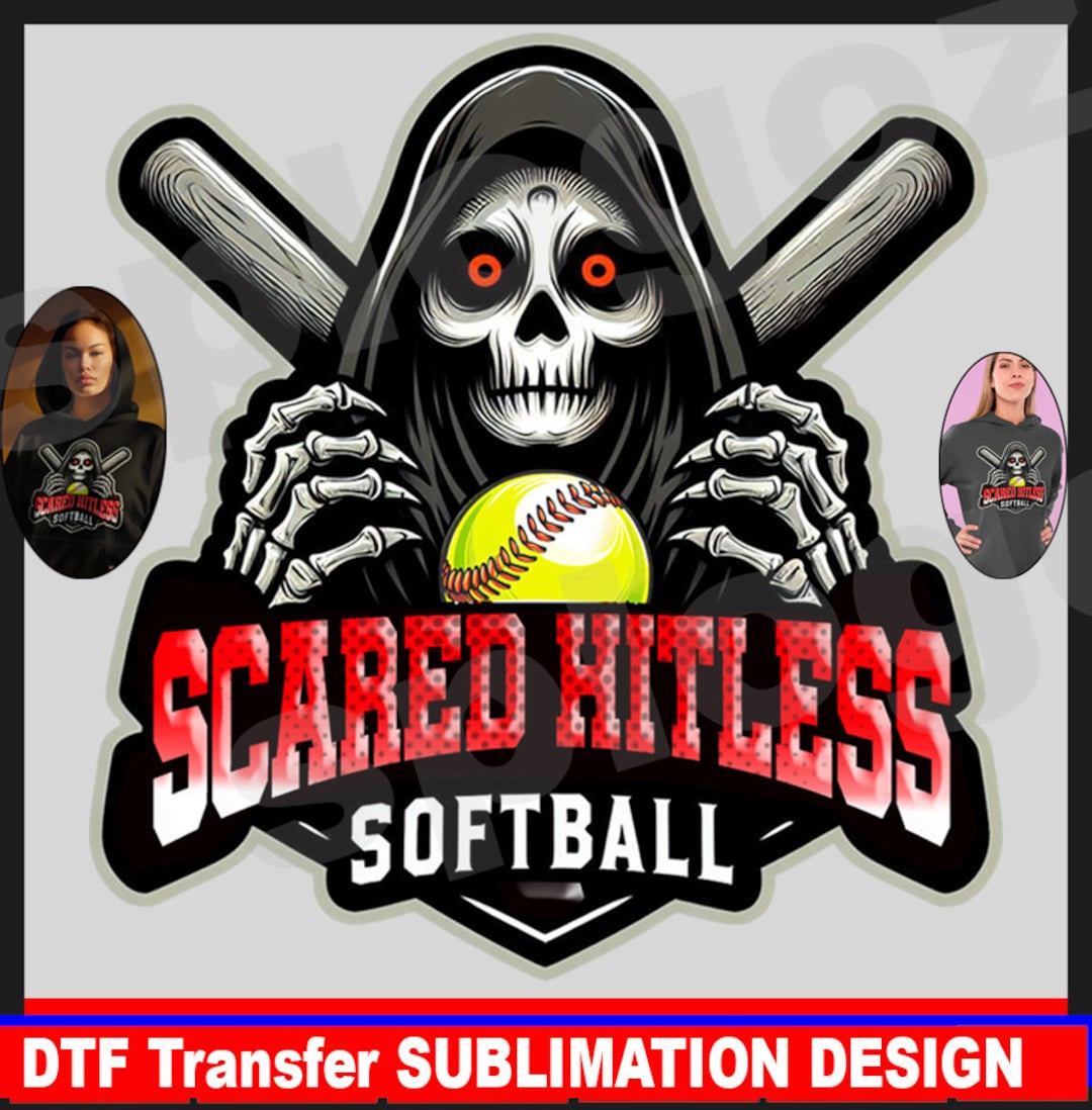 Scared Hitless Softball Png, Scared Hitless Custom Softball Logo ...
