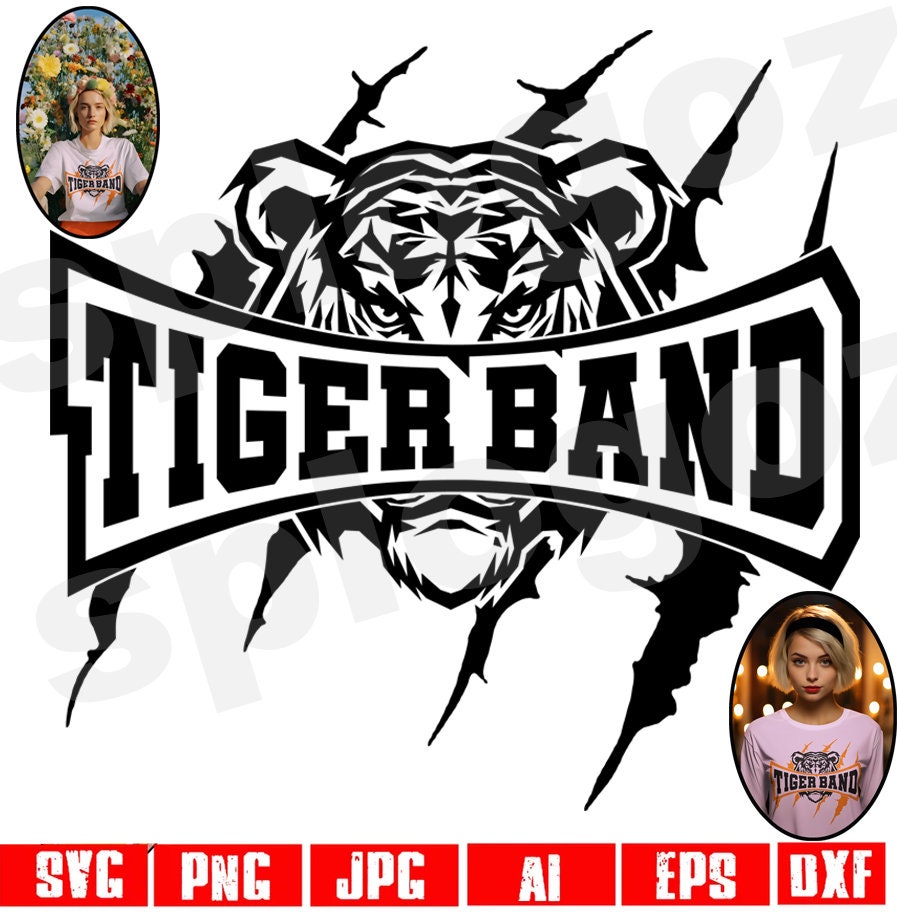 Tiger Band Svg Tigers Band Png Tiger Svg Tigers Png School Spirit Svg ...