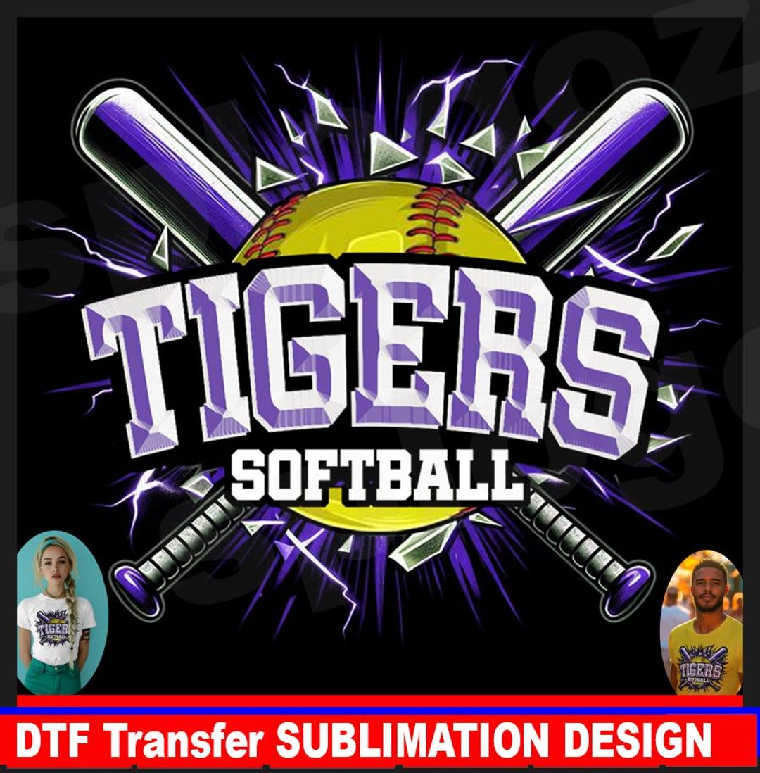 Tigers Softball Png, Tigers Custom Softball Logo, Sublimation Png ...