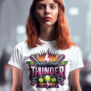 Thunder Softball Png, Thunder Custom Softball Logo, Sublimation Png ...