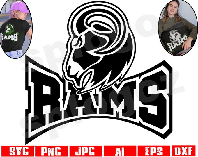 Ram Svg, Rams Svg, Ram, Rams, Mascot, School, Svg, Dxf, Eps, Png, Pdf ...