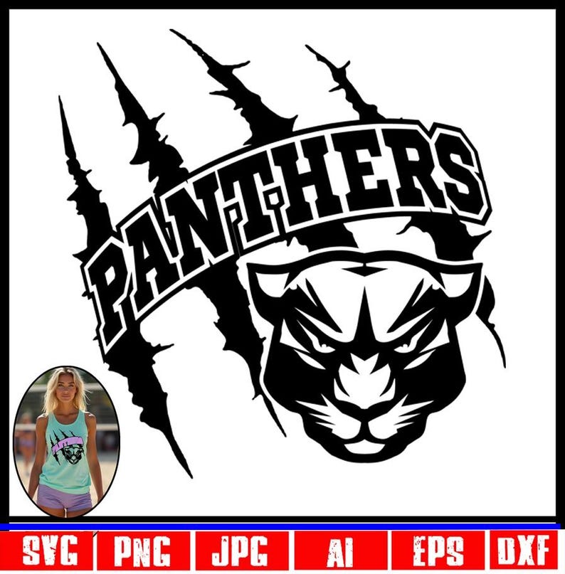 Panther Svg for Cricut Cutting Machine School Mascot Svg Paw Print ...