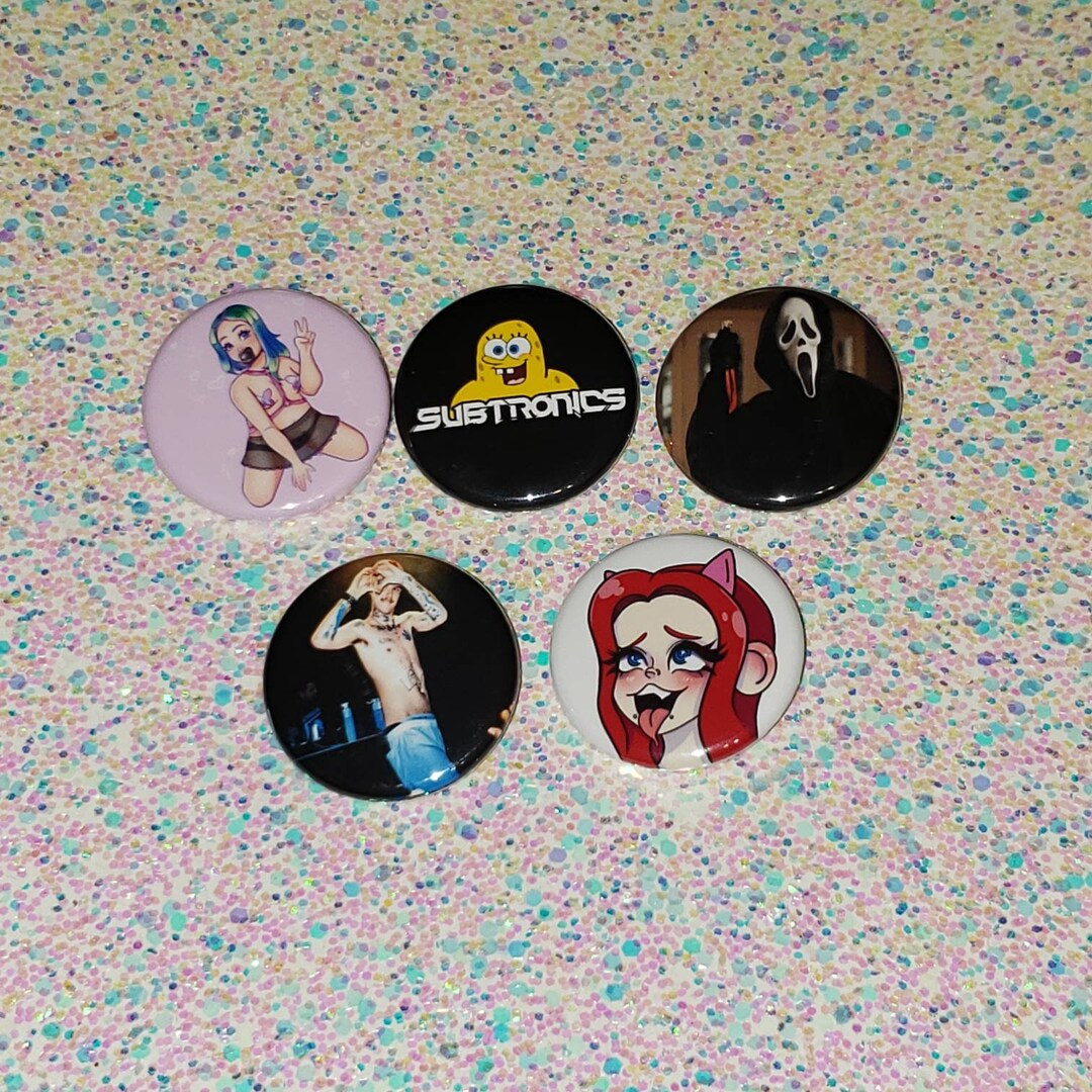 1 Piece, Handmade Rave Buttons, Lil Peep, Scream, Ghostface, Subtronics ...