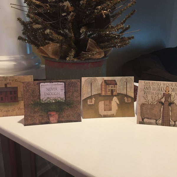 Primitive Note Cards - Etsy