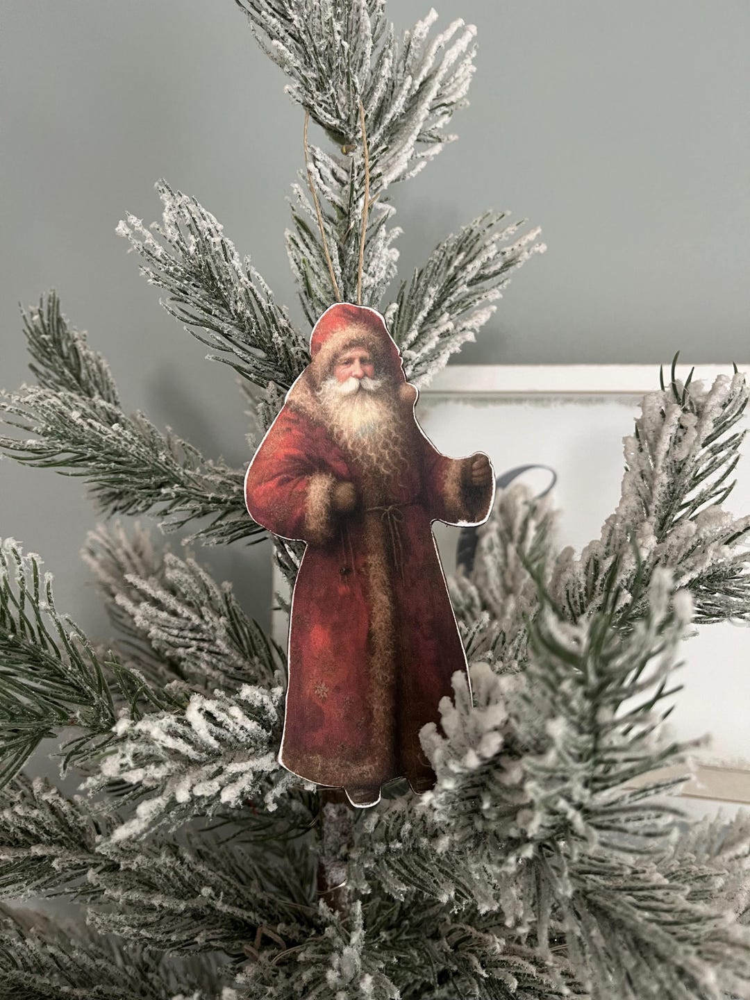 Primitive Santa Ornament - Etsy