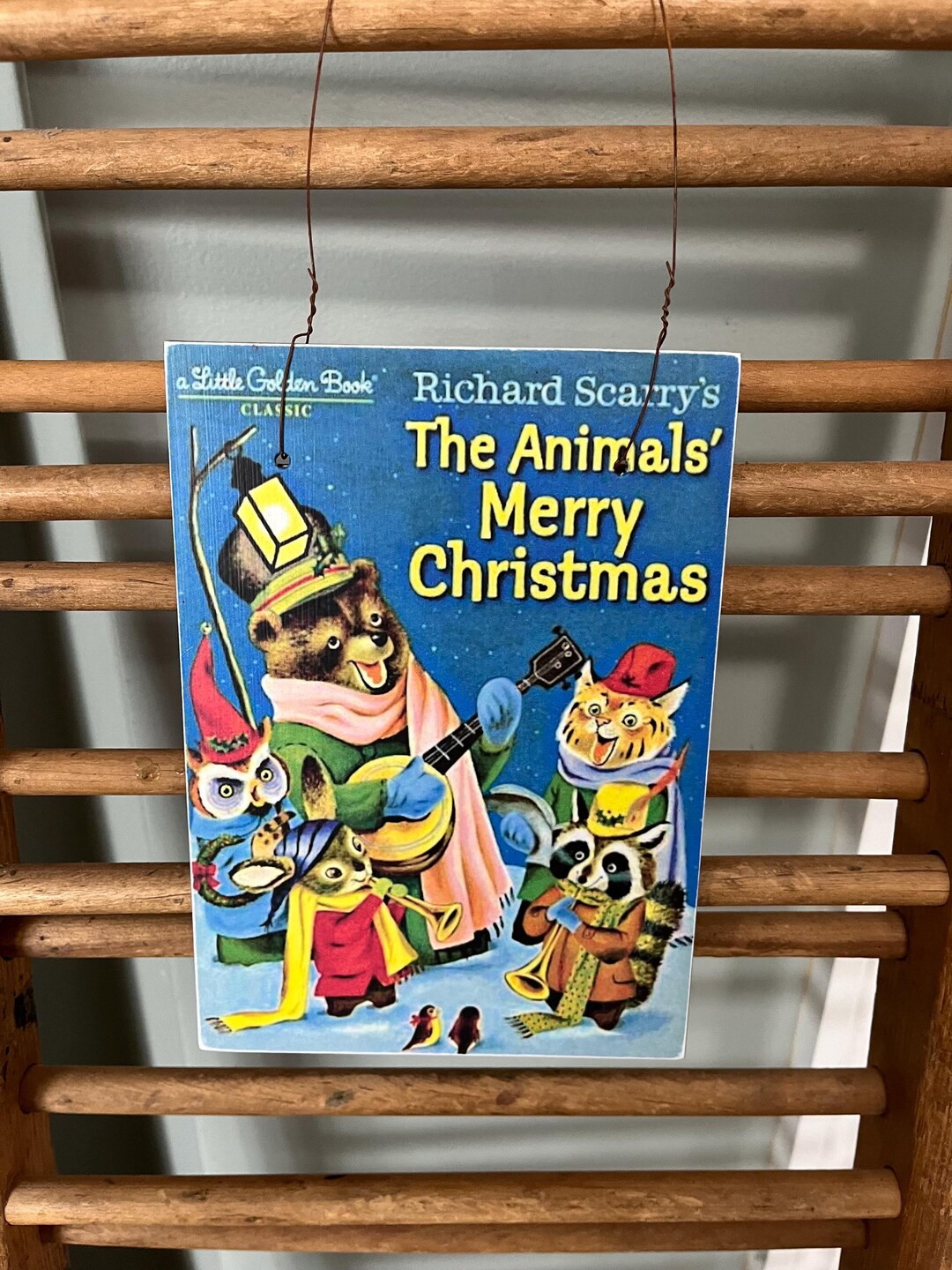Christmas Golden Book Wood Hanging Sign 5x7 - Etsy