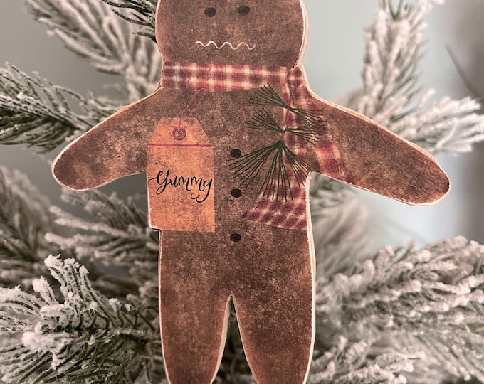 Antique Grainsack Gingerbread Man: Jumbo Christmas Decor With Linen ...