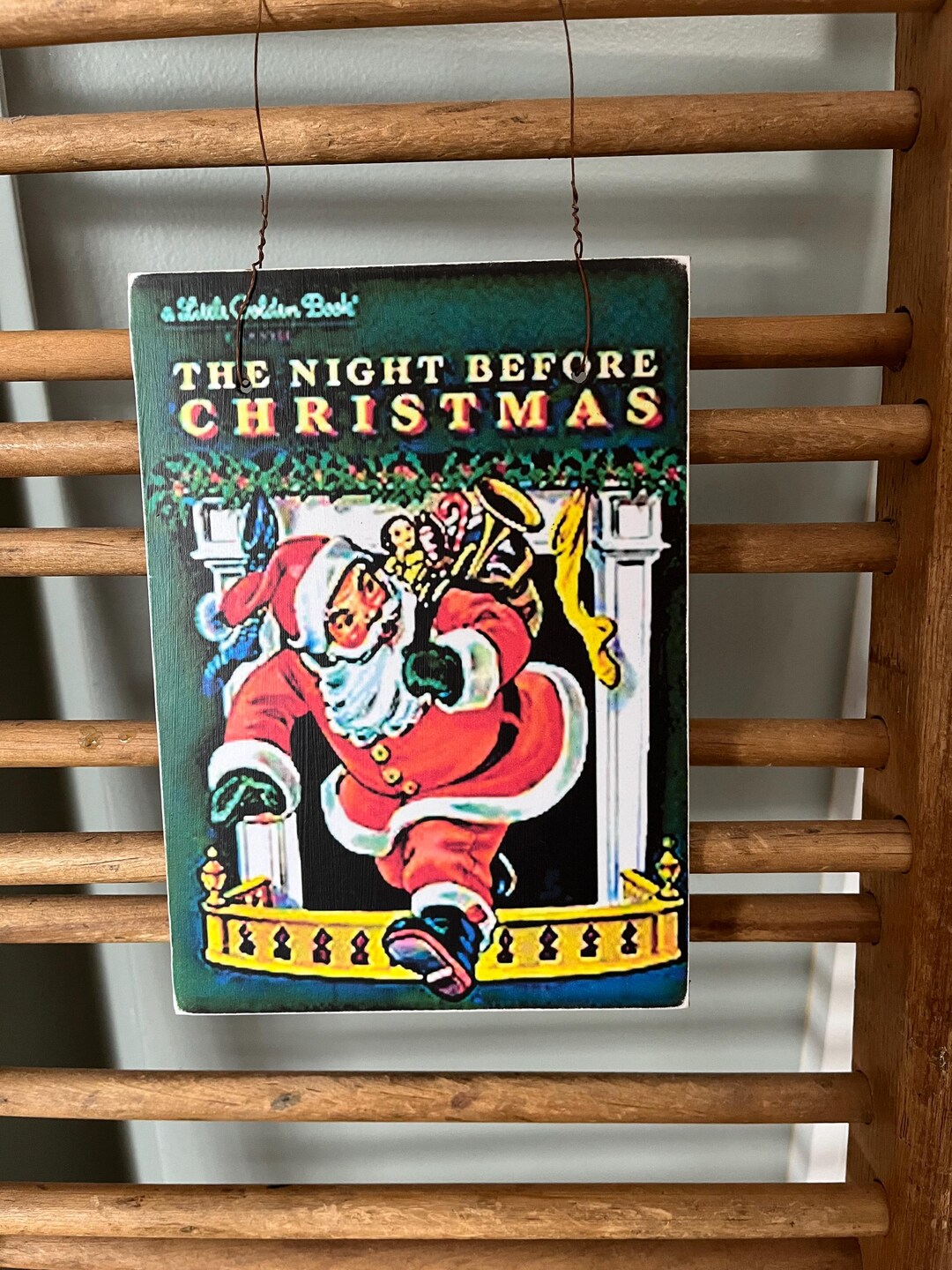 Christmas Golden Book Wood Hanging Sign 5x7 - Etsy