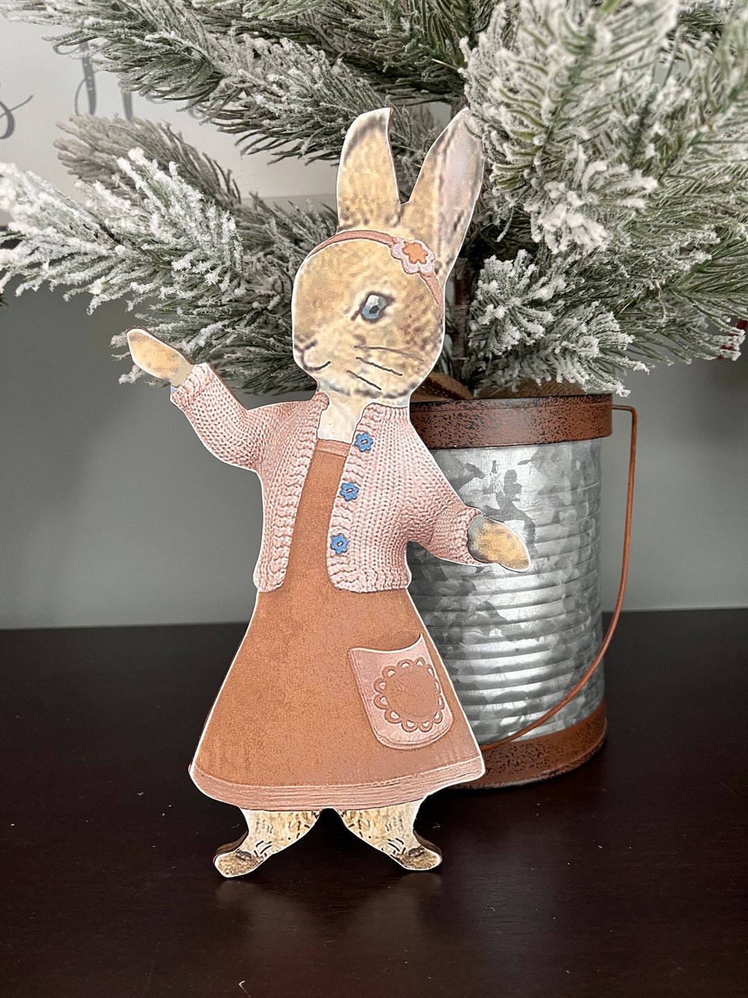 Lilly Rabbit Wood Cut Out 10 Tall - Etsy