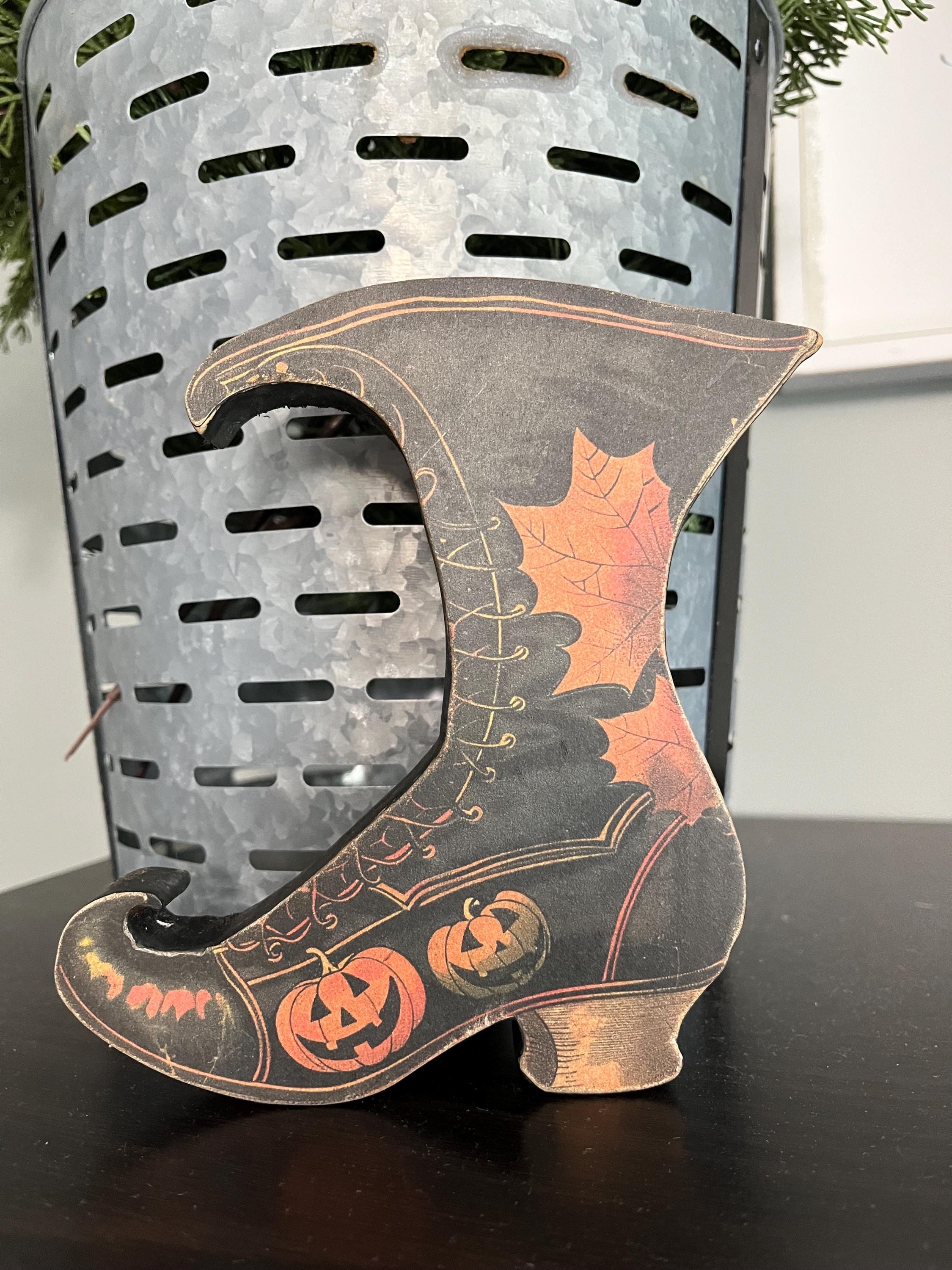 Primitive Fall and Halloween Witch Boot Wood Block - Etsy