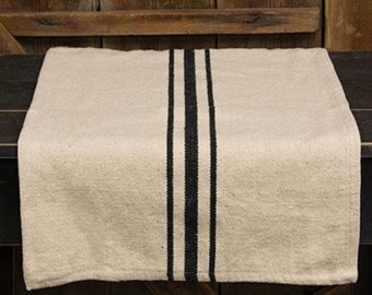 Primitive Cottage Weave Coverlet 56 Inch Long Table Runner Black ...