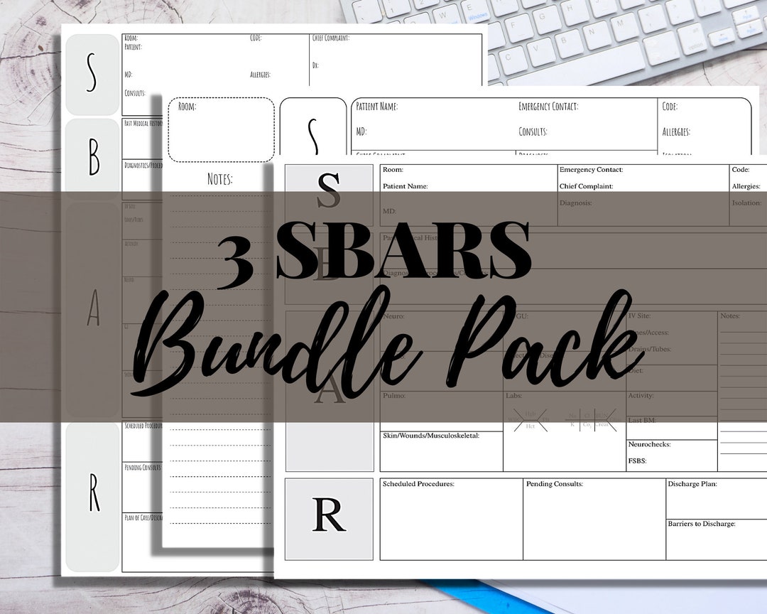 SBAR Nurse Report Bundle, 3 SBARS, Med/surg, Telemetry, Handoff Report ...