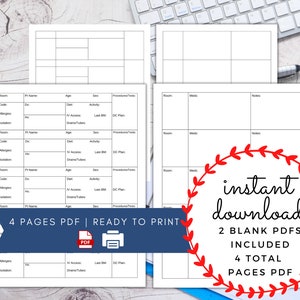 Med/surg 5 Patient Nurse Report Sheet, Nurse Brain, Day Night NOC Shift ...