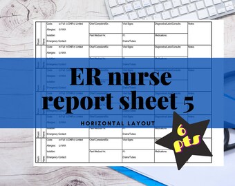 Emergency Room Report Sheet | Etsy