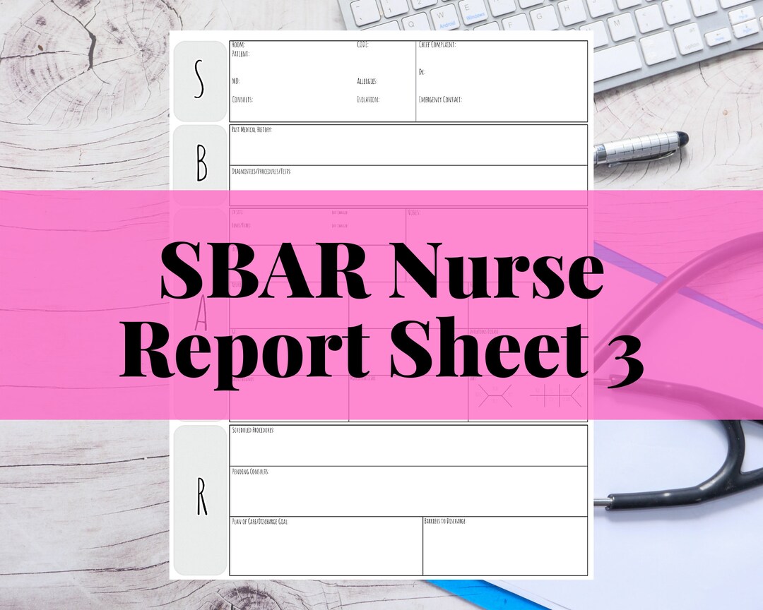 SBAR Vertical Nurse Report, Nurse Brain, Day Shift, Night/noc Shift ...