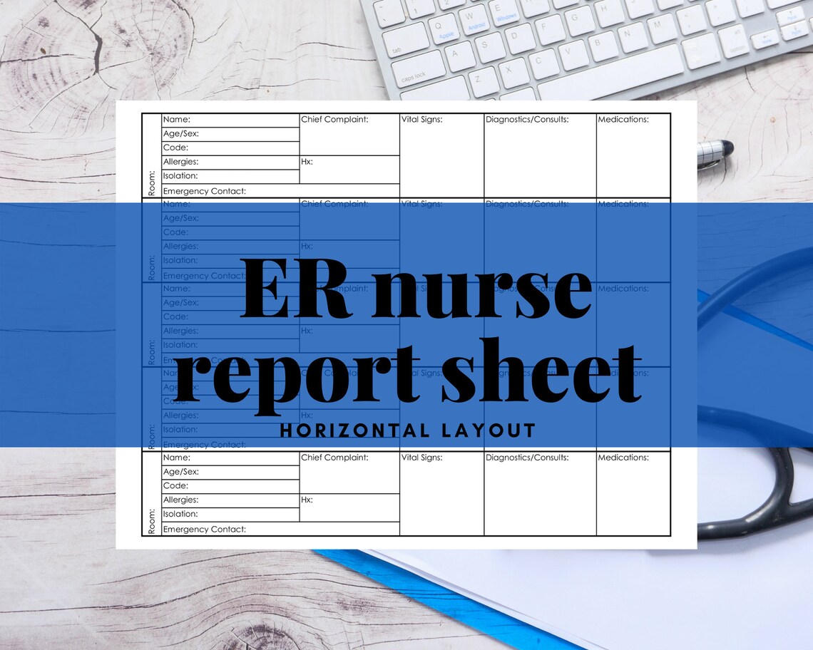 Emergency Room Nurse Report Sheet Nurse Brain Day Night NOC | Etsy