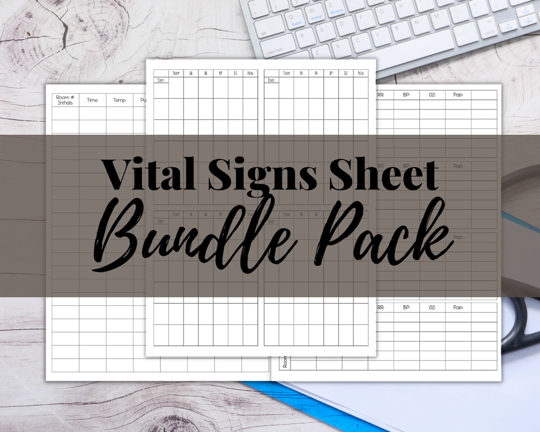 Vital Signs Report Sheet Bundle, Nurse Brain, Med/surg, Handoff, , PDF ...