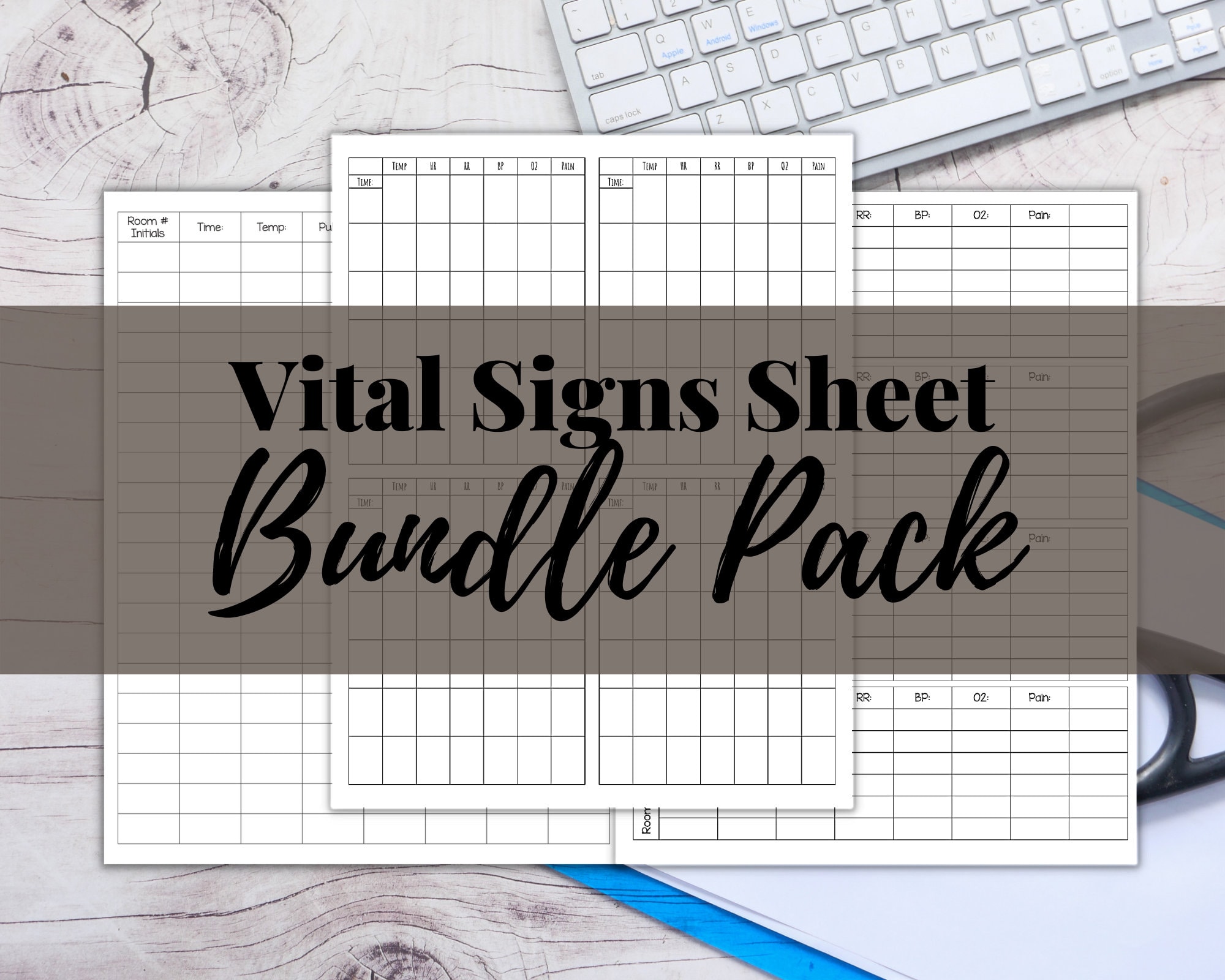 Vital Signs Report Sheet Bundle, Nurse Brain, Med/surg, Handoff, , PDF ...