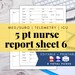 Med/surg 5 Patient Nurse Report Sheet, Nurse Brain, Day Night NOC Shift ...