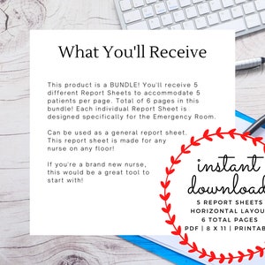 Emergency Room Nurse Report Sheet Bundle, Nurse Brain, Med/surg ...