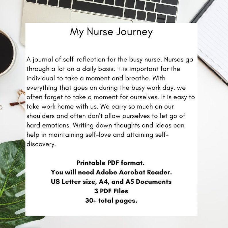 My Nurse Journey, Nurse Stationery, Planner, Nurse Journal, Prompt ...