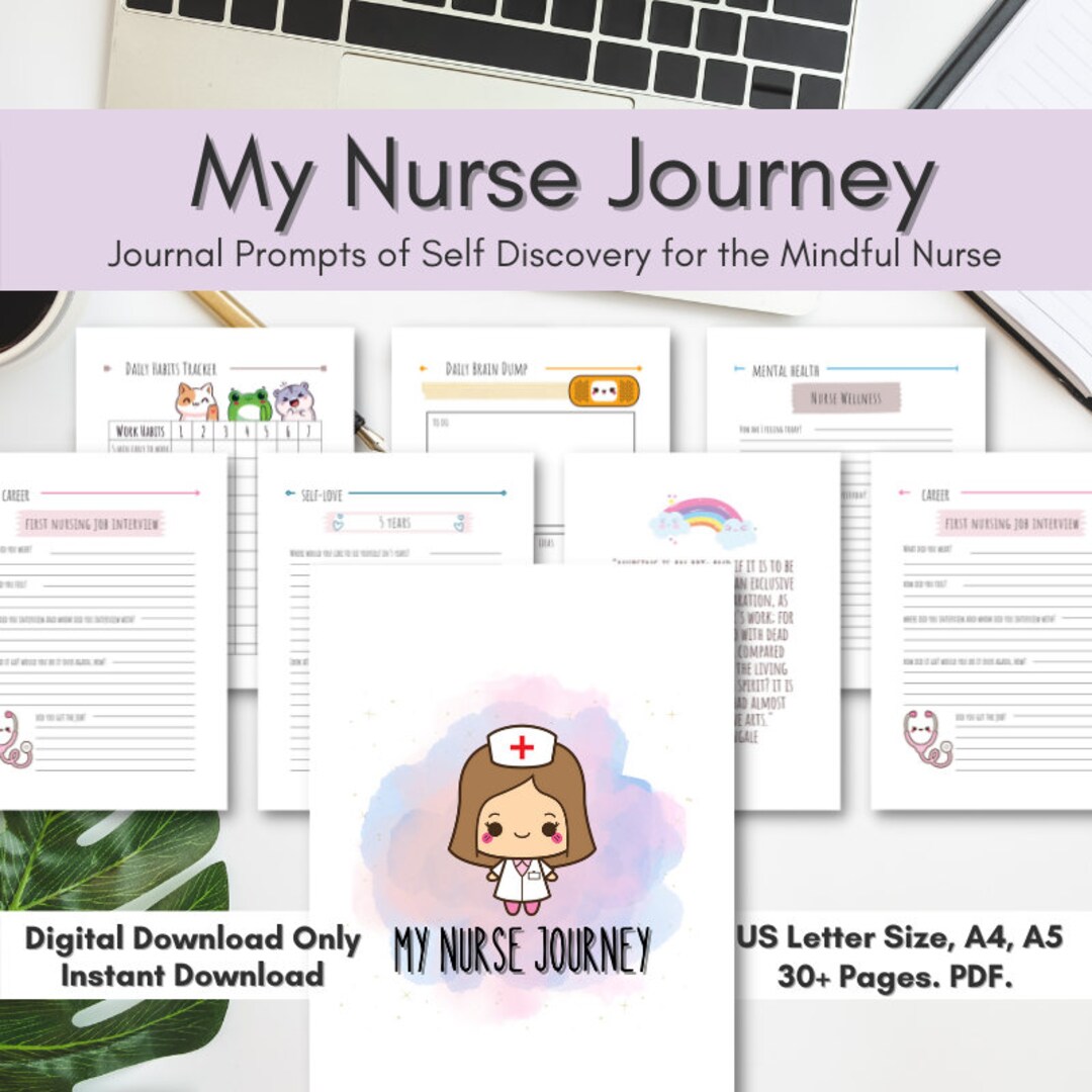 My Nurse Journey, Nurse Stationery, Planner, Nurse Journal, Prompt ...