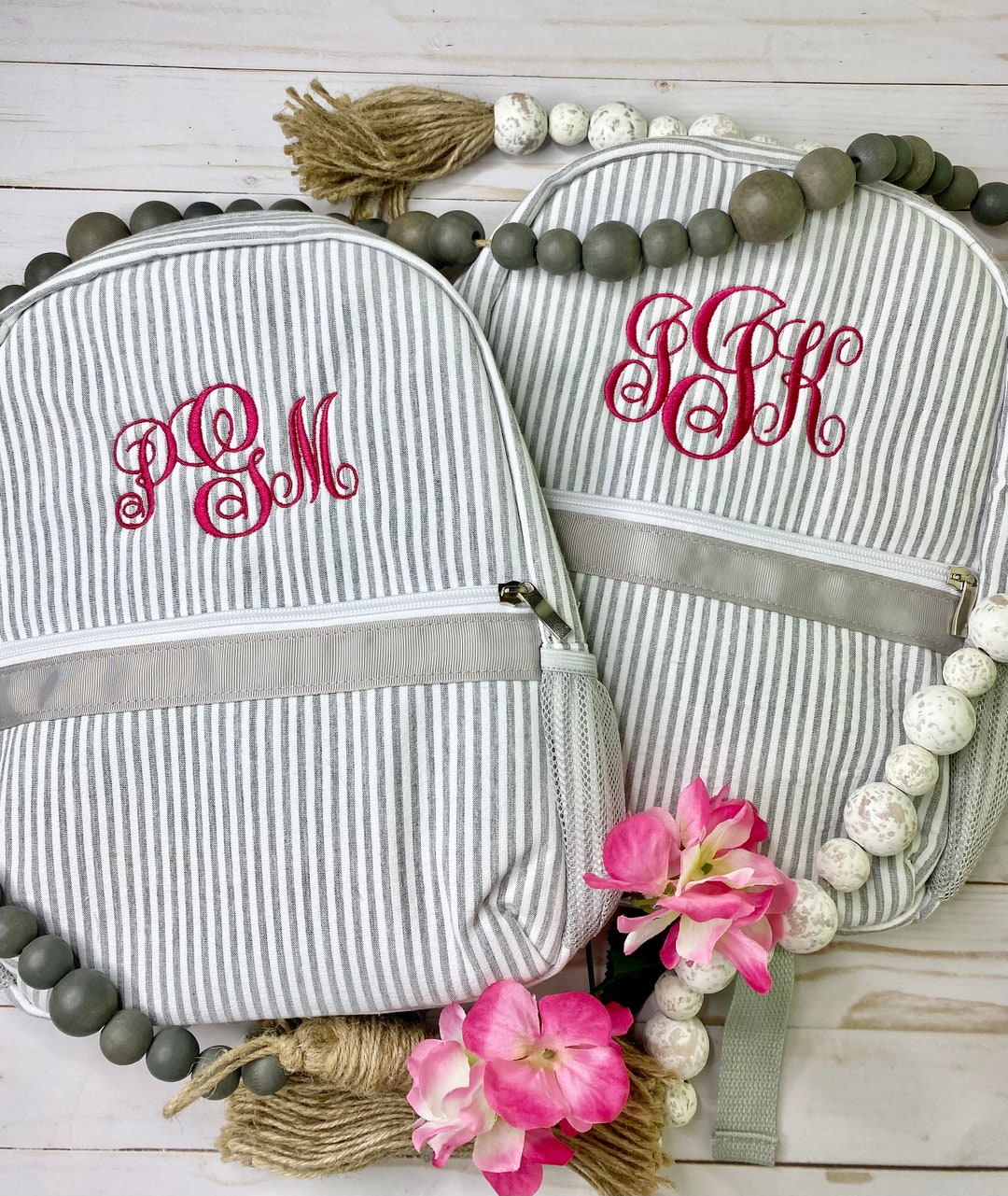 Personalized Baby Backpack, Seersucker Bag, Preschool Bookbag ...