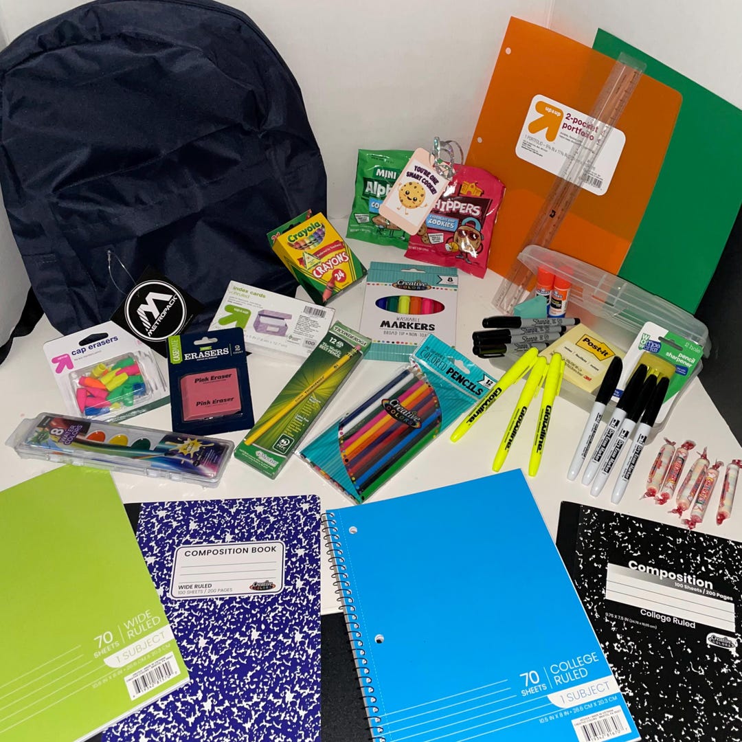 School Supplies MEGA Bundle Backpack: 50+ Piece Student Starter Kit - Etsy