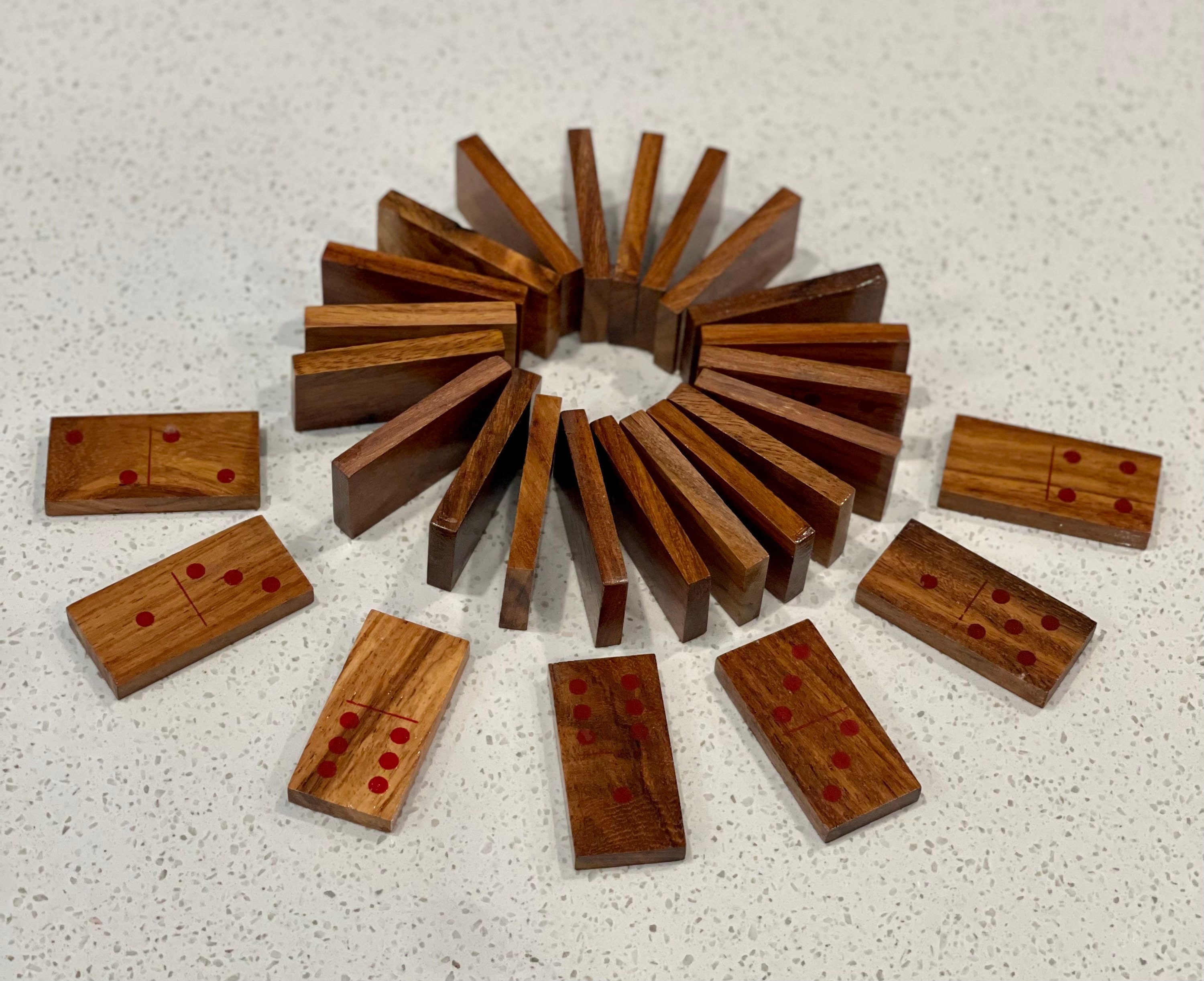 Crafted Classics Handmade Wooden Domino Set 28 Tiles Double 6 - Etsy