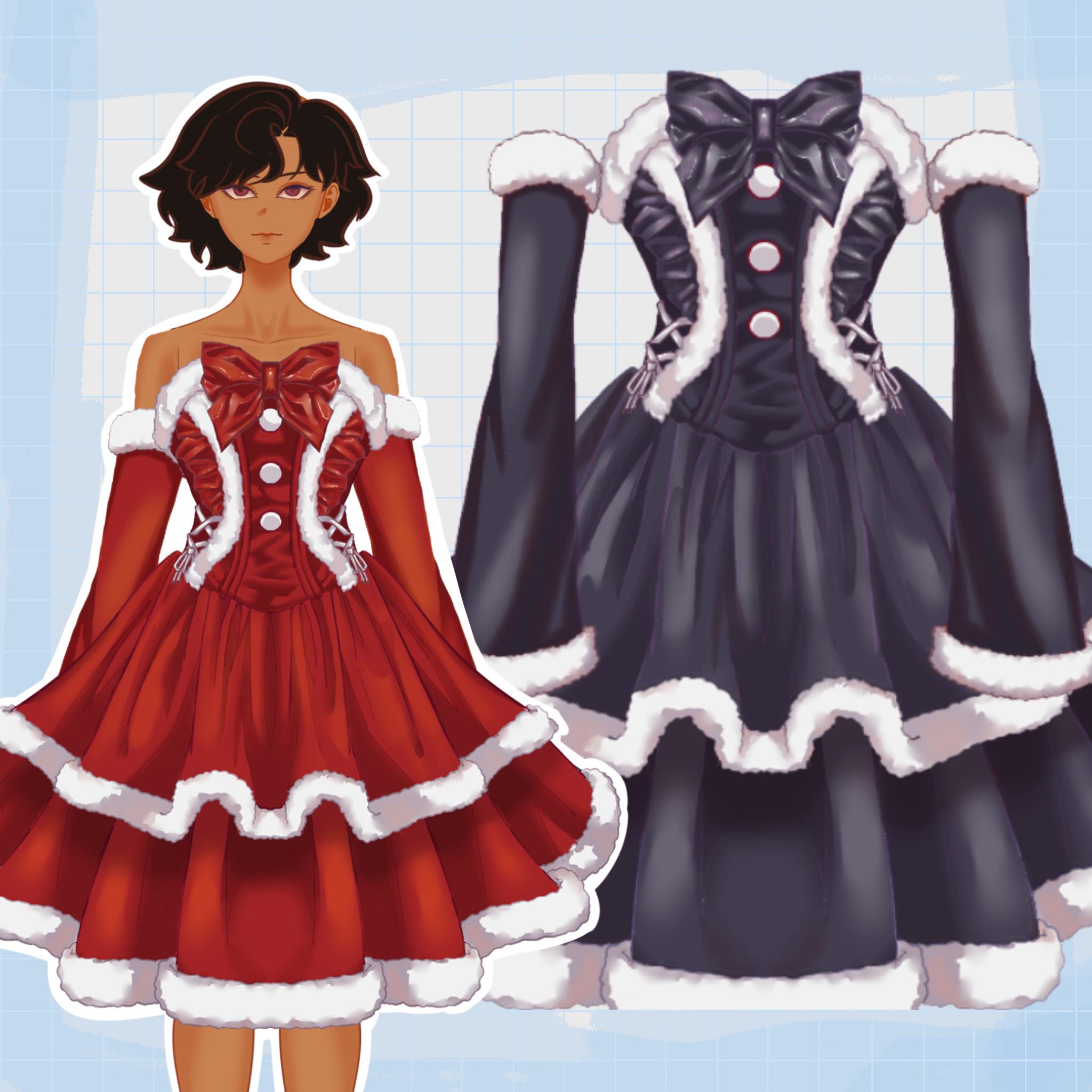 ALL 4 Colors Christmas Dress Asset [PSD Only Ready to Be Rigged] for ...