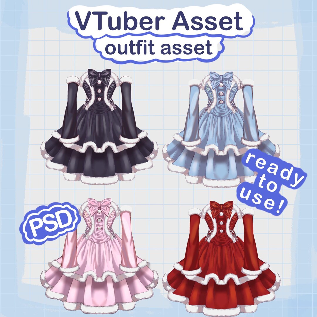 ALL 4 Colors Christmas Dress Asset [PSD Only Ready to Be Rigged] for ...
