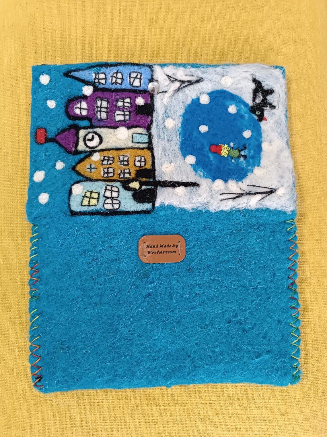 Purse Wool Felted, Handmade Bag With Pattern. Winter Theme. Blue Purses ...