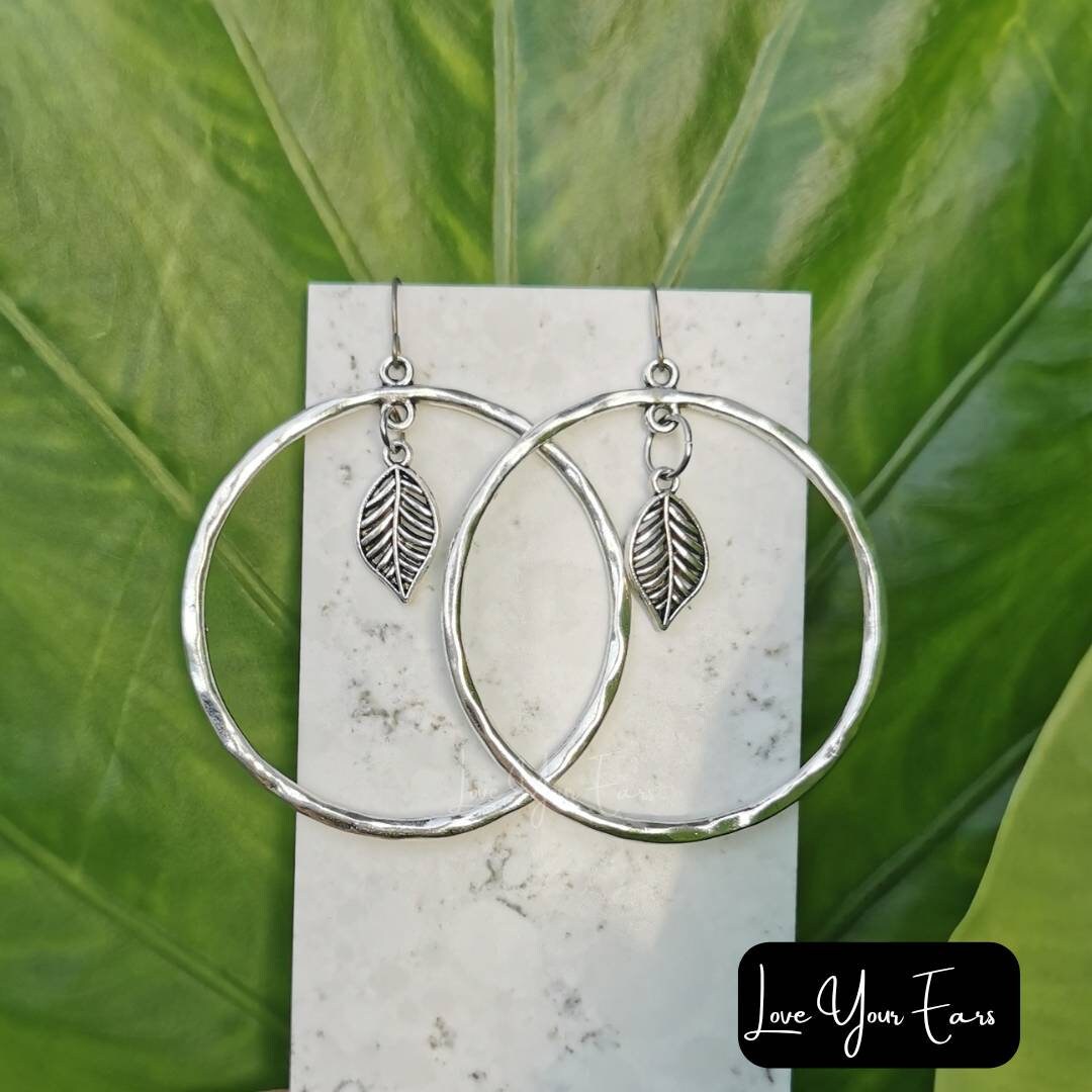 Blade Hoop Earrings Grade 1 Titanium Hooks Hypoallergenic Dangles ...