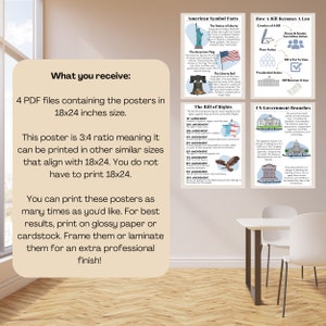 Set of 4 Educational US History Posters, Social Studies, Middle School ...