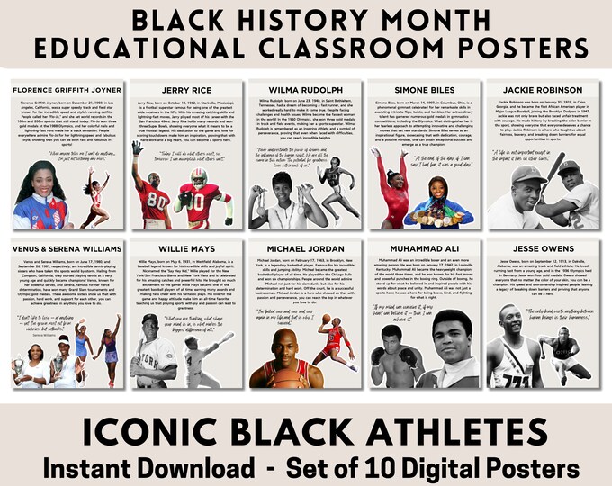 10 Educational Black History Sports Posters, Social Studies, Posters ...