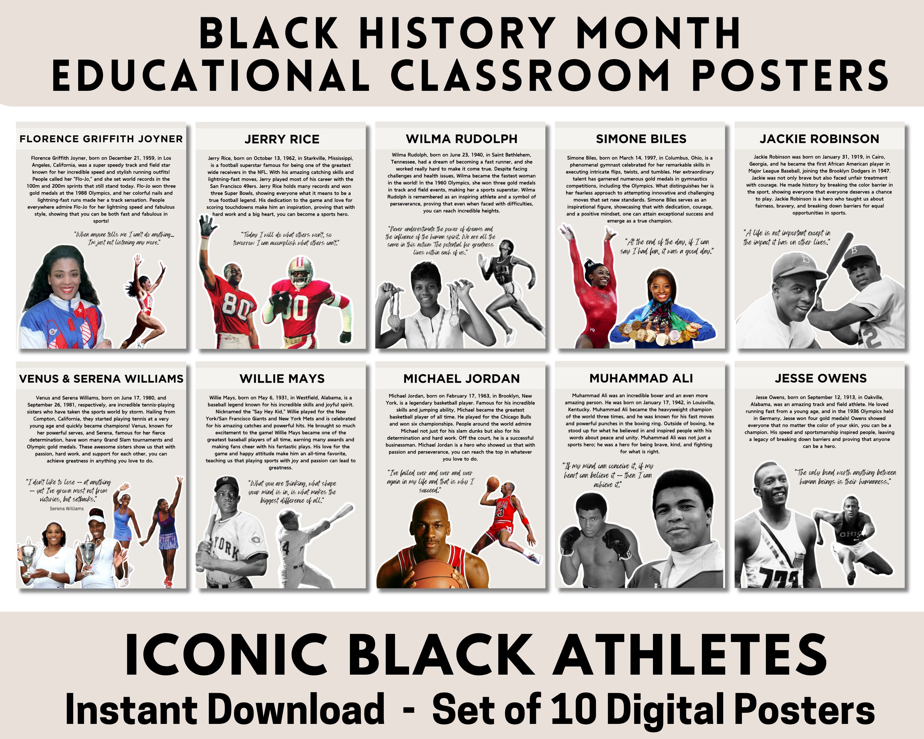 10 Educational Black History Sports Posters, Social Studies, Posters ...