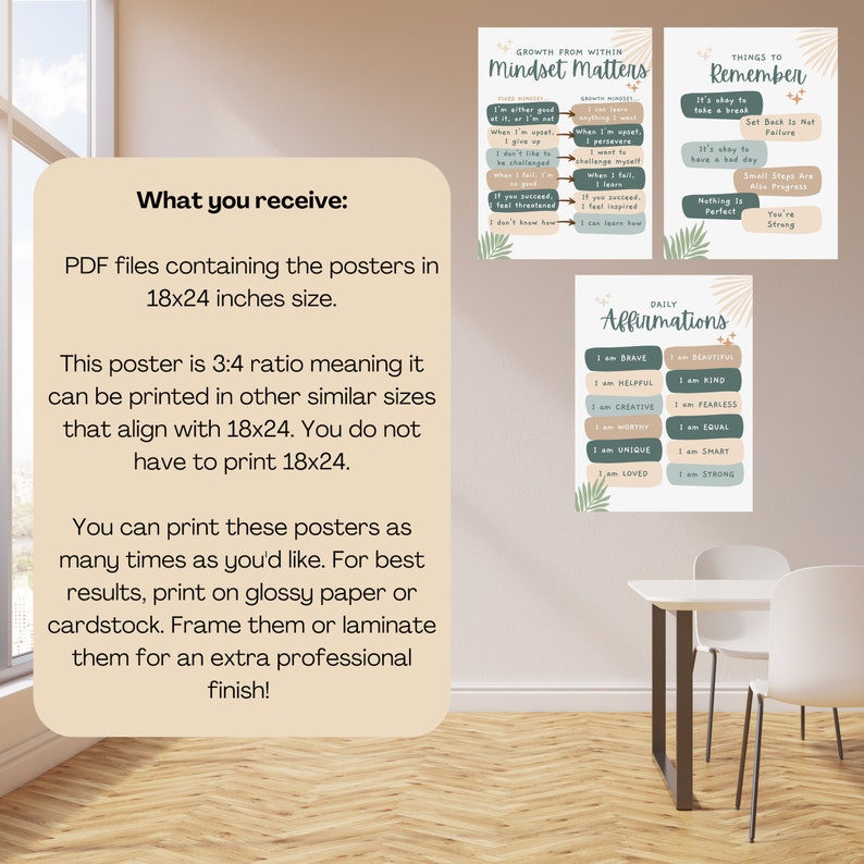 Positive Mindset Posters: Boho Classroom Decor (digital Download) - Etsy