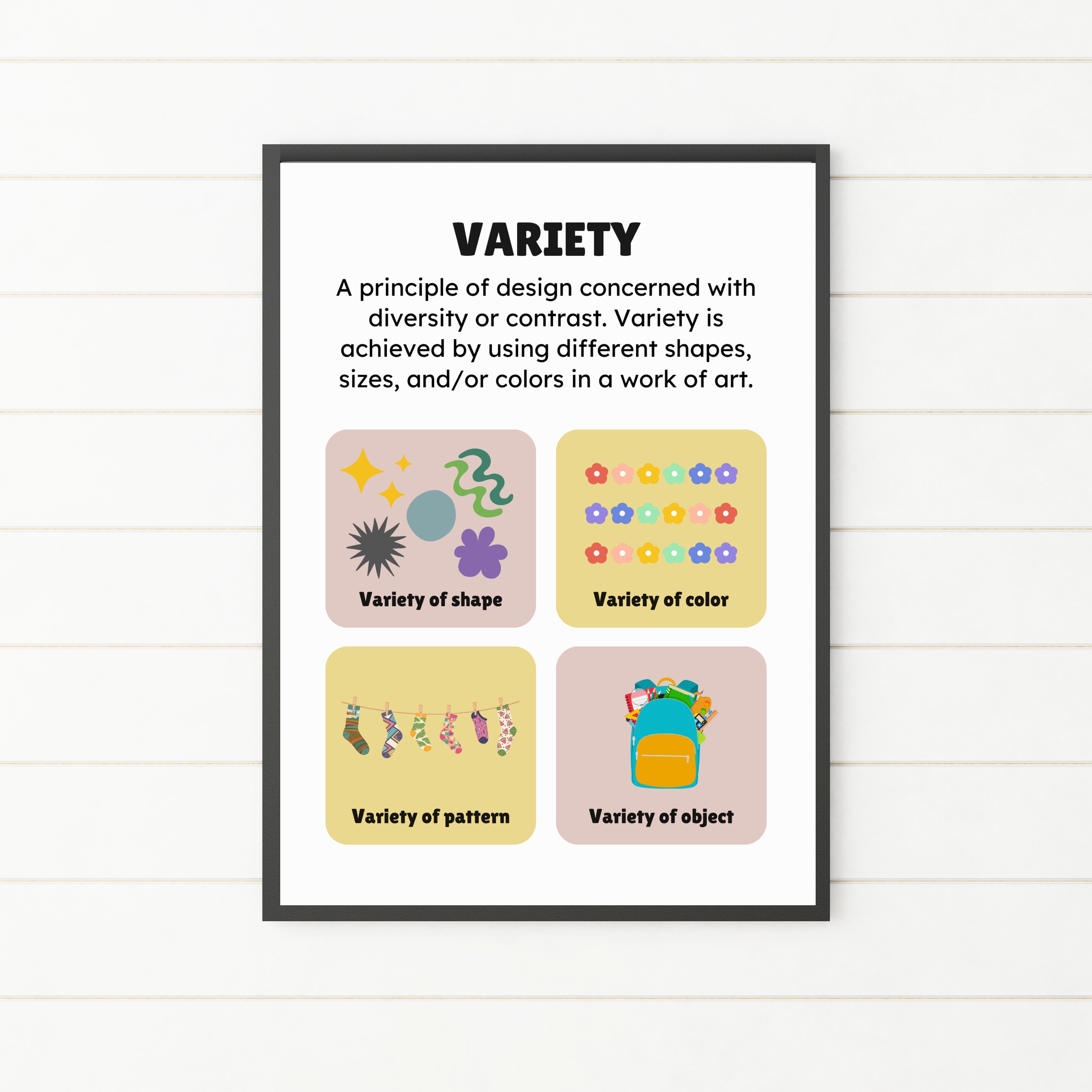 Principles of Design Poster Set 8 Art Classroom Decor K-12 Elementary ...