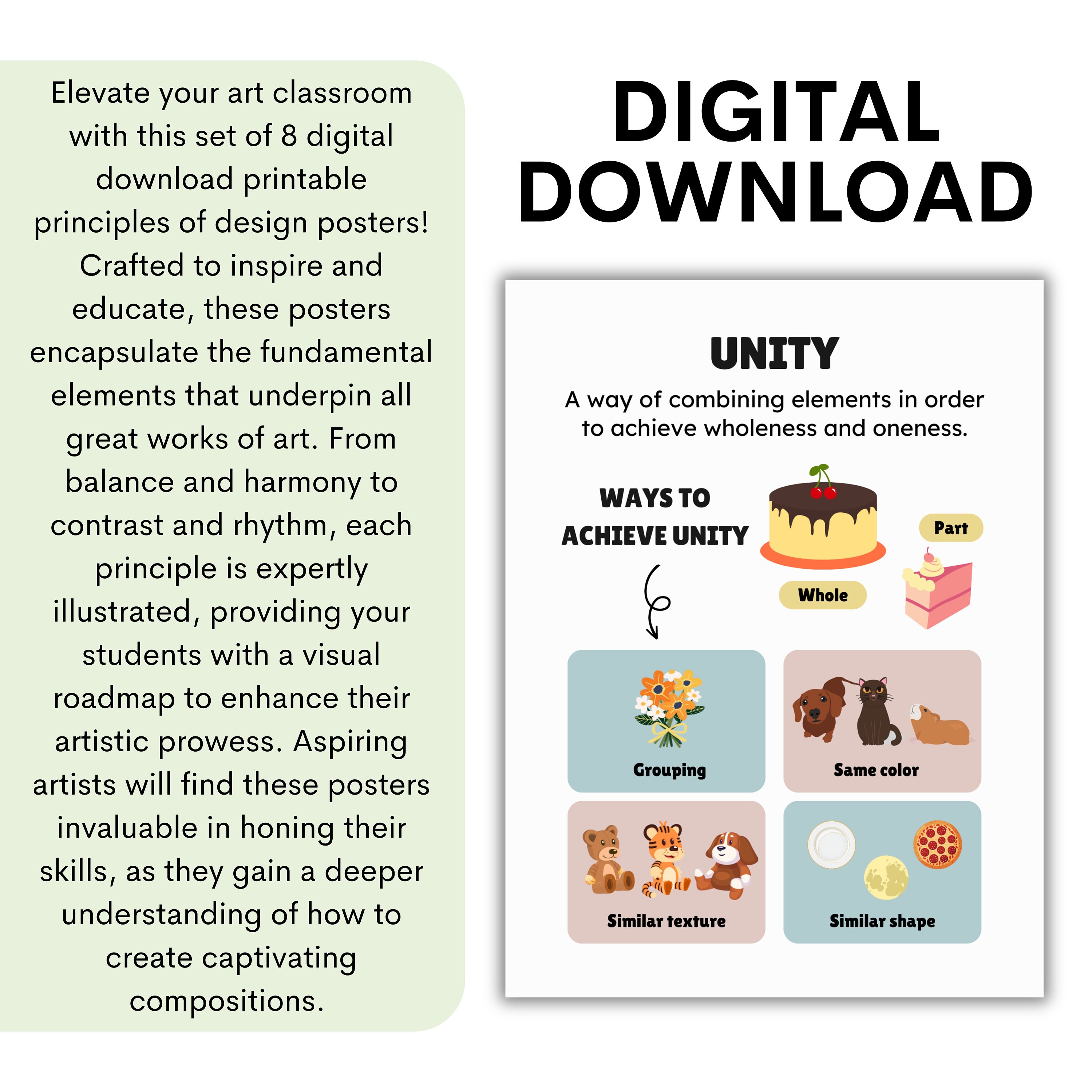 Set of 8 Educational Principles of Design Posters, K-12 Art, Art Class ...