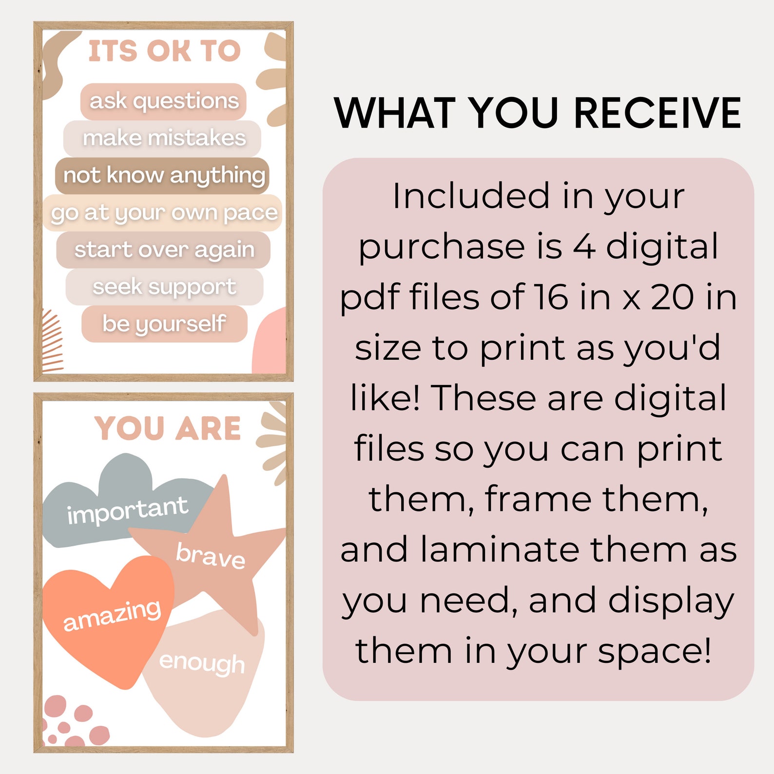 Set of 4 Calming Corner Posters, Calm Down Printable Decor, Social ...