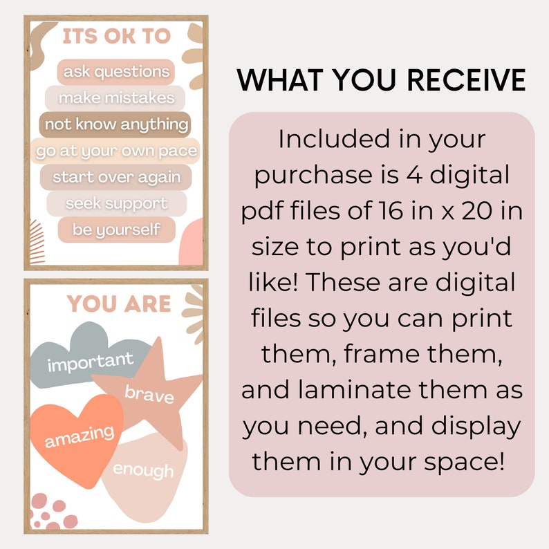 Set of 4 Calming Corner Posters, Calm Down Printable Decor, Social ...